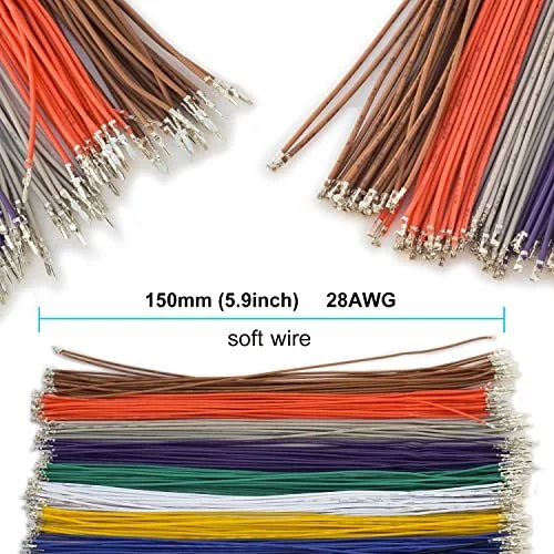 Keszoox MX 1.25mm Male Female Connector Kit and Premium Pre-Crimped ...