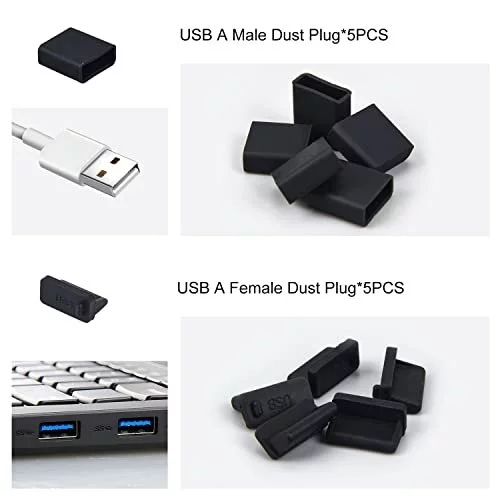 30X Usb Dust Cover Port Plugs, 6 Types Silicone Usb Cap Port Stopper ...