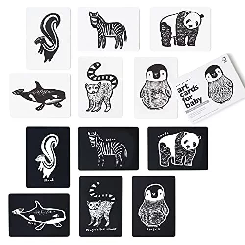 Wee Gallery Black and White Art Flash Cards for Babies, High Contrast ...