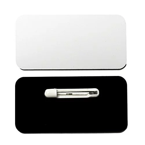 Name Tag/Badge Blanks - 25 Pack - White 1-1/2" X 3", Round Corners, Pin ...
