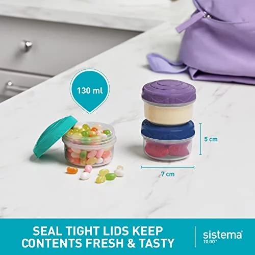 Sistema To Go Collection Mini Bites Small Food Storage Containers, 4.39 ...