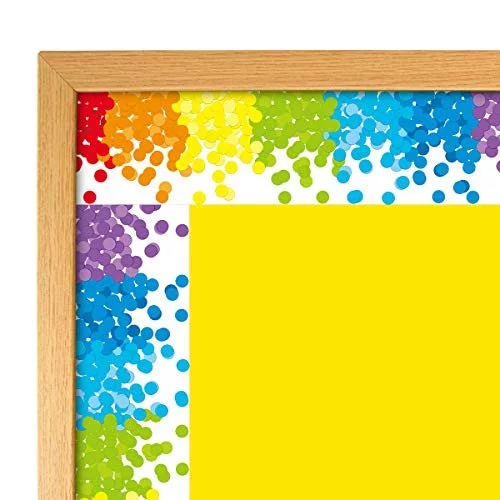 Bulletin Board Borders Rainbow Confetti Straight Border Trim For ...