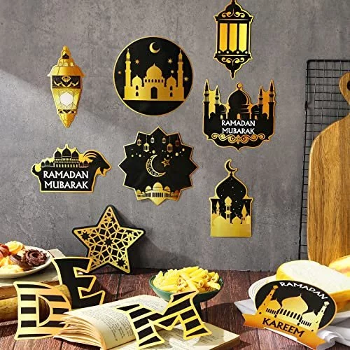 42 Pcs Eid Mubarak Cutouts Eid Mubarak Decor Ramadan Kareem Moon ...