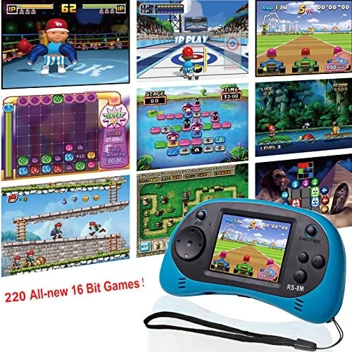 Easegmer 16 Bit Kids Handheld Games Built In 220 Hd Video Games 2.5 Inch Portable Game Player With Headphones Best Travel Electronic Toys Gifts Fo Imported Products from USA iBhejo