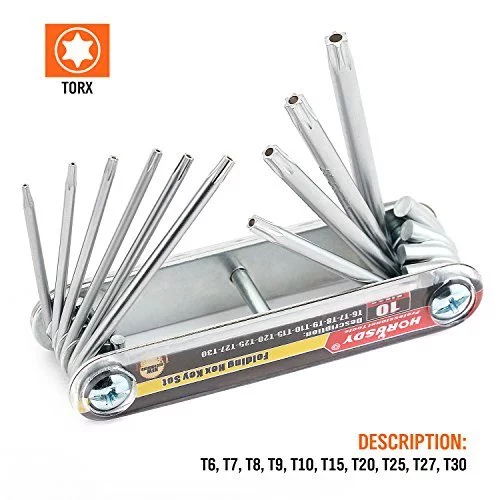 Horusdy Tamper Proof Star Key Set (Folding) Security Torx Key Set Sizes ...