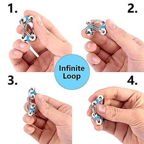 Bike Chain Fidget Toys Set, Six Roller Chain & Key Flippy Chain For ...