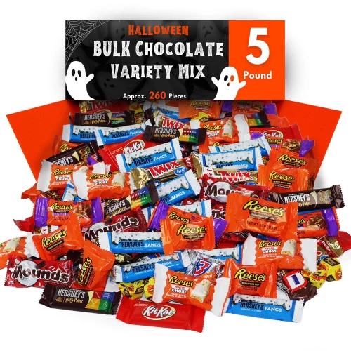5lb Halloween Bulk Chocolate Candy Variety Pack Individually Wrapped ...