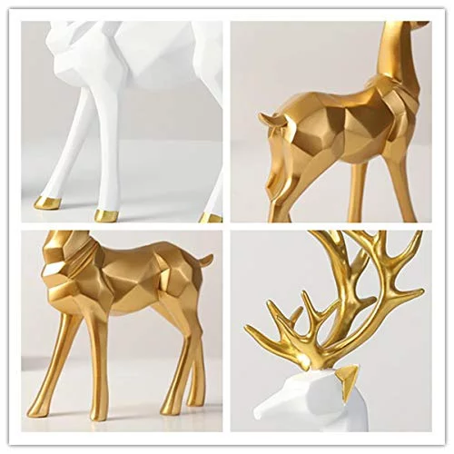 OUTASIGHT Nordic Style Origami Elk, Resin Sitting Standing Deer Statues ...