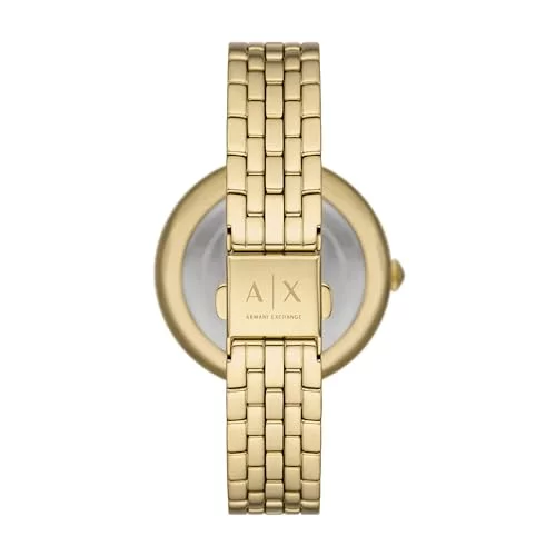 AX ARMANI EXCHANGE Womens Three-Hand Gold-Tone Stainless Steel Watch ...