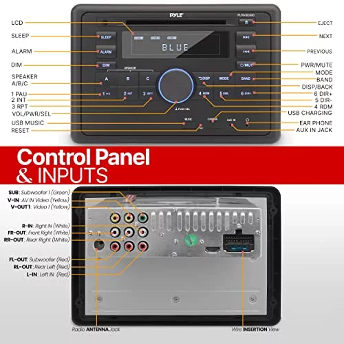 Pyle Digital Mobile Receiver System with Bluetooth, 200 Watt Max ...