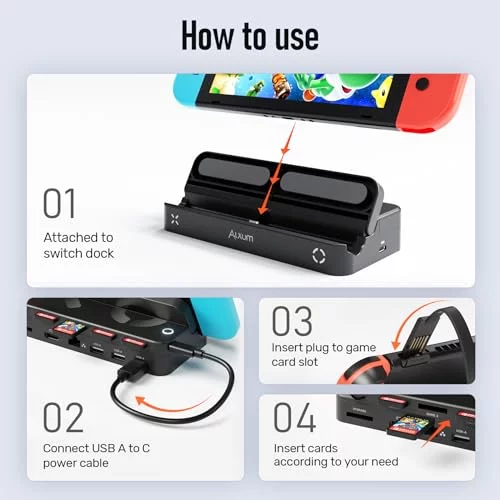 Alxum Nintendo Switch Game Card Reader with Remote Control - HDMI ...