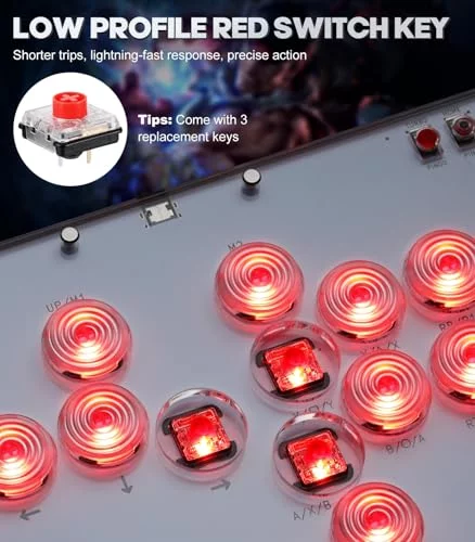 MoKo Haute 42 Leverless Arcade Stick 16Keys All-Button Gamerfinger ...