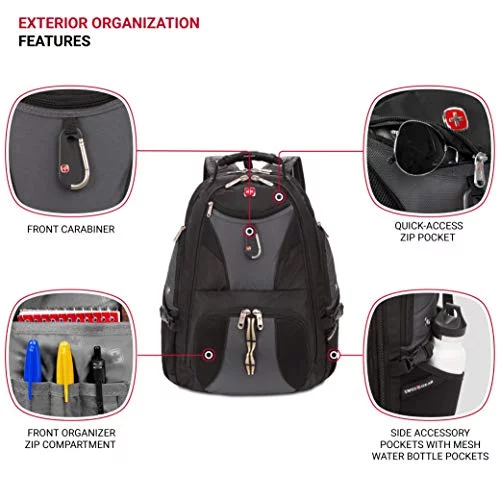 SwissGear 1900 Scansmart TSA 17 Laptop Backpack, GreyBlack, 19-Inch