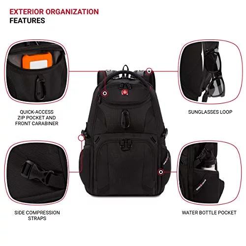 SwissGear Mini 1900 Scansmart Slim Version Laptop Backpack, Black, 16 ...