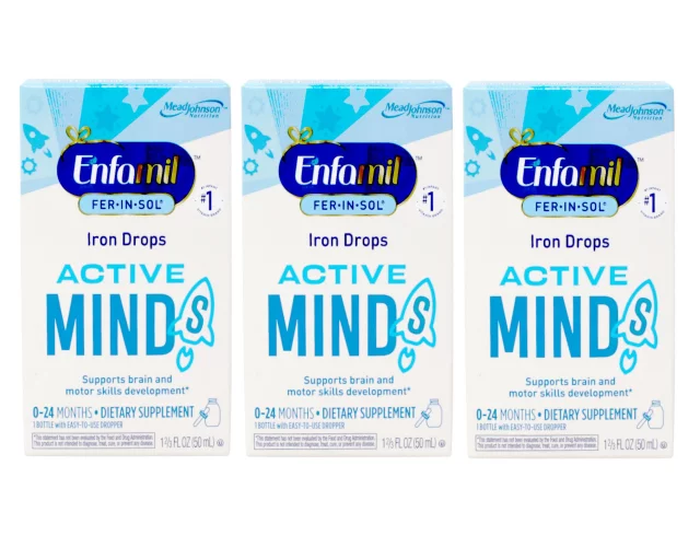 Enfamil Fer-In-Sol Iron Supplement Drops - 1.66 oz, Pack of 3 ...