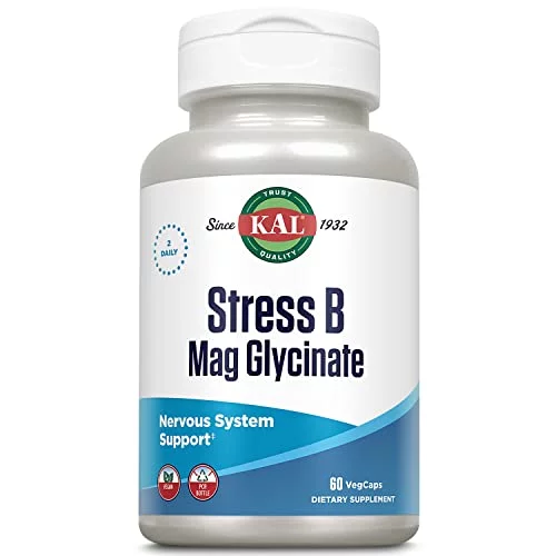 KAL Stress B Mag Glycinate, B Complex Vitamins Plus Magnesium, Active ...