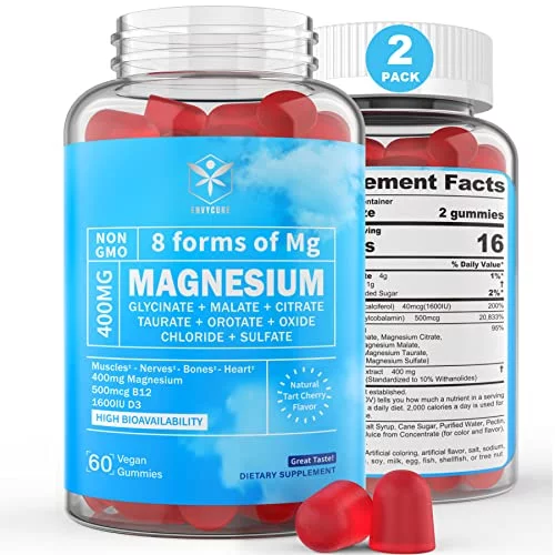 Magnesium Gummies 400mg as 8 Forms of Magnesium Glycinate, Malate ...