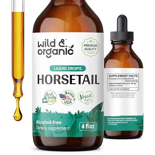 Wild Organic Horsetail Herb Tincture - Hair Skin and Nails Support ...