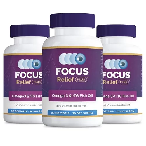 Focus Relief Plus Dry Eye Formula 270 ct. 90 Day Supply Dry Eye Omega 3 ...