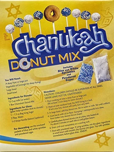 Hanukkah Donut Mix - Includes Blue And White Sprinkles And Powdered ...