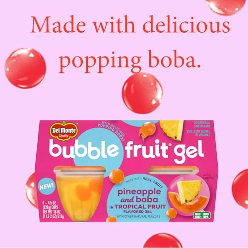 Del Monte Bubble Fruit Gel Pineapple And Boba In Tropical Fruit ...