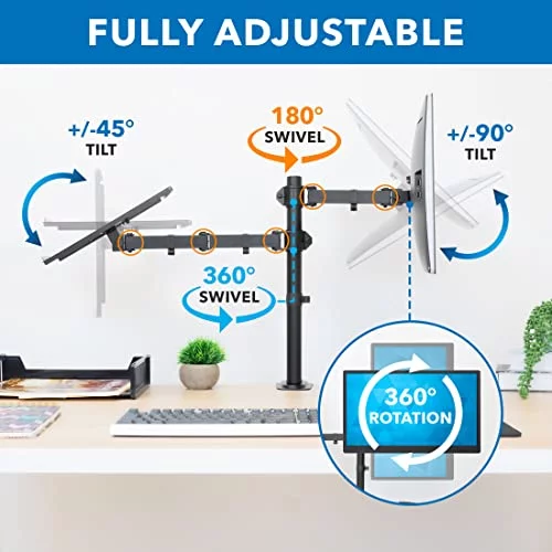 Mount-It Laptop Desk Mount with Monitor Arm Dual Laptop and Monitor ...