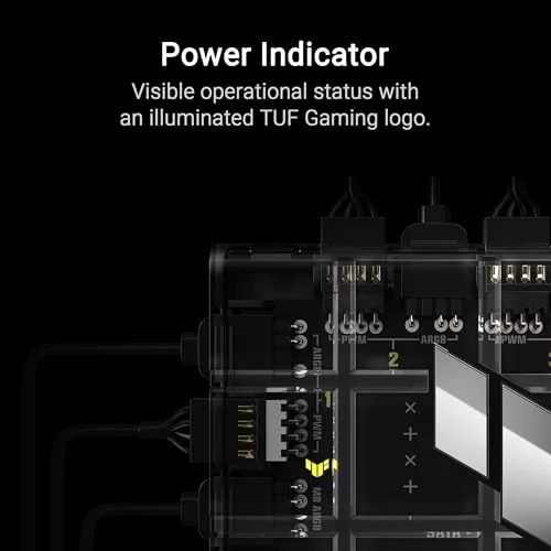 ASUS TUF Gaming ARGB PWM Fan Hub Connects six case Fans PWM Fan and RGB ...