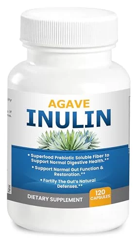 Agave Inulin Capsules Digestive Support Soluble Fiber Prebiotic Agave ...