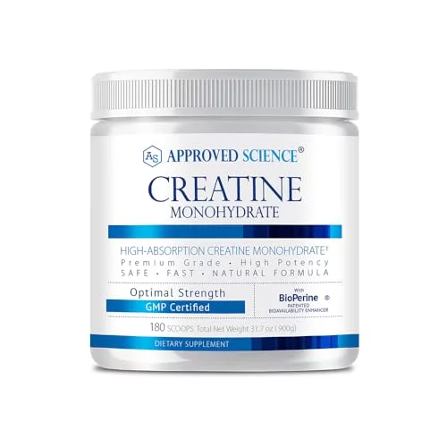 Approved Science Creatine Monohydrate Powder with BioPerine - Supports ...