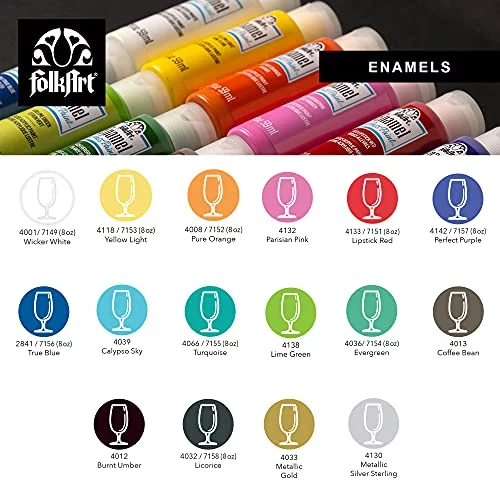 Folkart Gloss Finish Acrylic Enamel Craft Set Designed For Beginners ...