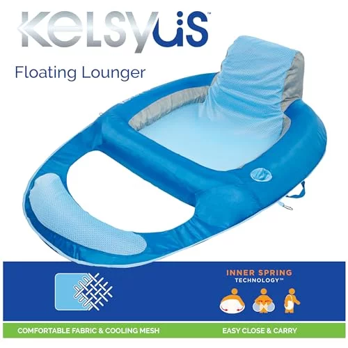 Kelsyus Spring Float Pool Lounger Chair, Light Blue - Imported Products ...