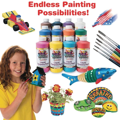S&S Worldwide Color Splash! Liquid Tempera Bulk Paint, Set of 12 in 11 ...