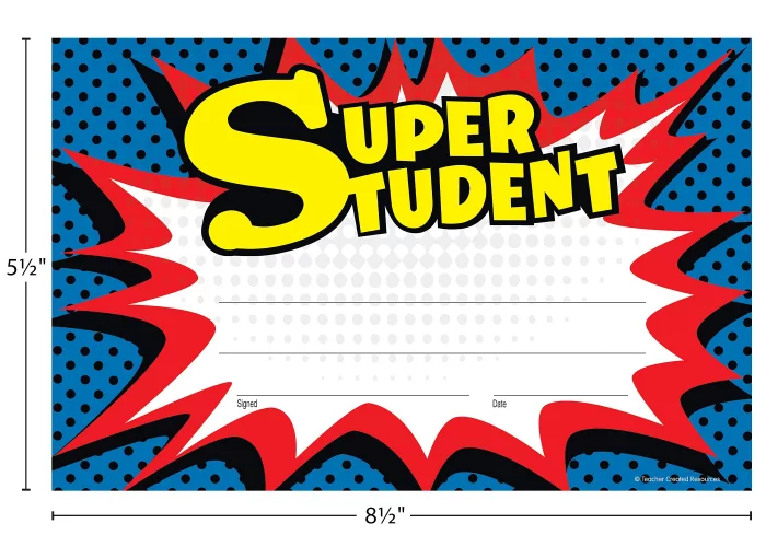 Teacher Created Resources Superhero Super Student Awards (5569)