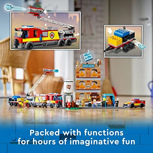 Lego City Fire Brigade 60321 Building Toy Set For Kids, Boys, And Girls ...
