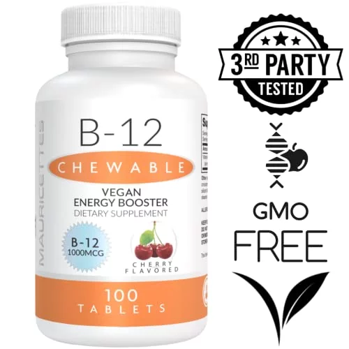 Mauricettes Chewable Vegan Vitamin B12 Sublingual Methylcobalamin B12 ...