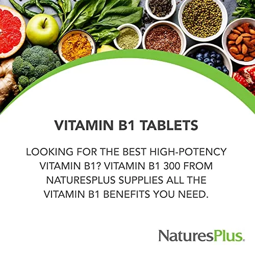 Naturesplus Vitamin B1 (Thiamin Hci), Sustained Release - 300 Mg, 90 ...