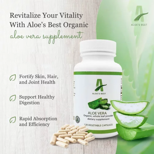 Aloe S Best Organic Aloe Vera Capsules, 120 Veggie Caps, Pure Natural ...