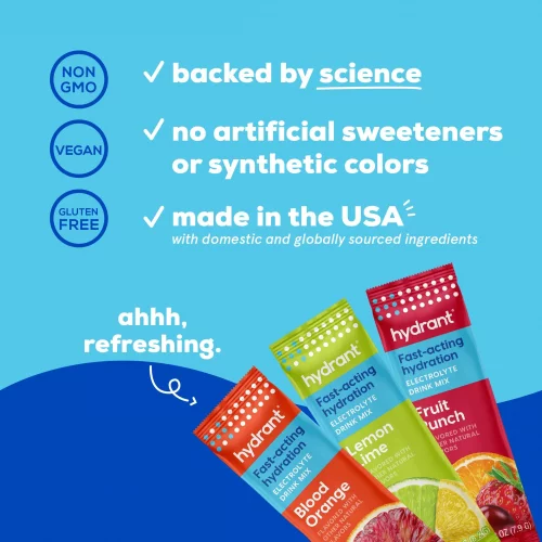 Hydrant Hydrate, Individual Hydration Electrolye Powder Stick Packets ...
