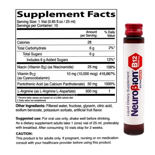 Neurobion Extra Forte B12 10,000 Mcg Vials - Extreme Powerful- 10 Vials ...