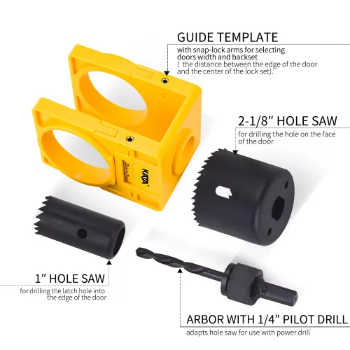 KATA 1-3/8" - 1-3/4" Door Lock Installation Kit for Wooden Doors with ...