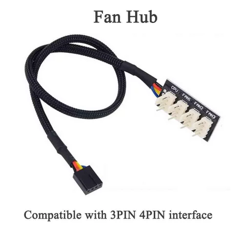 Aimeixin PWM Fan Hub, PC CPU Motherboard Cooling 4 PIN/3PIN Fan Power ...