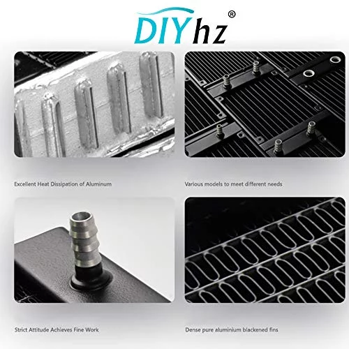 DIYhz Water Cooling Computer Radiator, 12 Pipe Aluminum Heat Exchanger ...