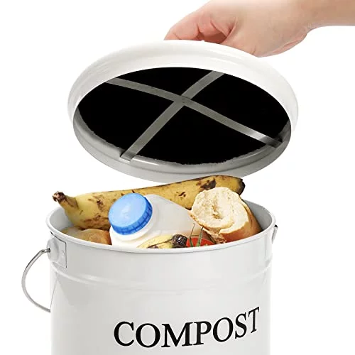 Avla Compost Bin Kitchen Countertop, 1 Gallon Composter Pail, Food ...