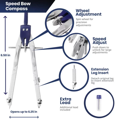 Pacific Arc Quick Speed Bow Compass With Extension Bar, Universal ...