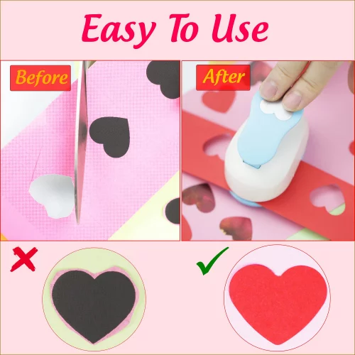 Ecohu Heart Punches For Paper Crafts, 1-Inch Across, Small Hole Heart ...