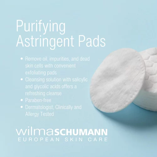 Wilma Schumann Purifying Astringent Pads (60 Pads) - Remove Oil ...