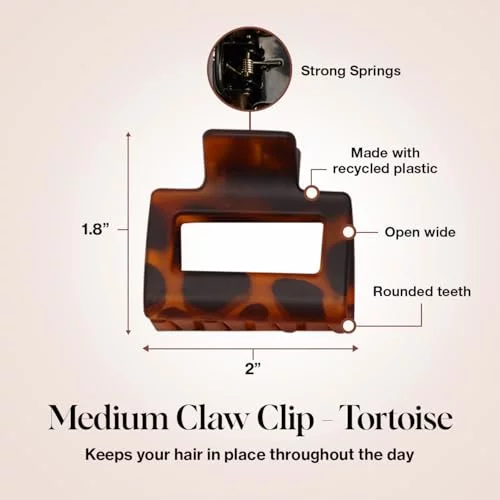 Kitsch Assorted Hair Claw Clips For Women - Recycled Plastic Large Claw ...