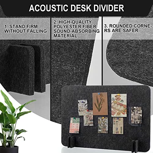 4 Pack Acoustic Freestanding Desk Divider Noise Reducing Desk Privacy ...