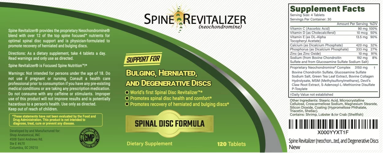 Spine Revitalizer (neochondromine) Back Pain and Neck Pain Support for ...
