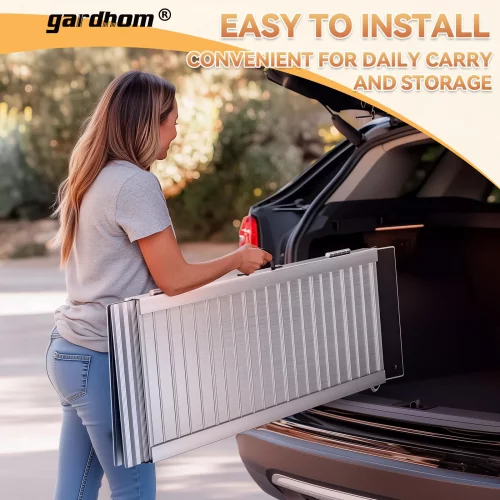 Portable Wheelchair Ramp 3FT, gardhom Non Skid Aluminum Folding ...